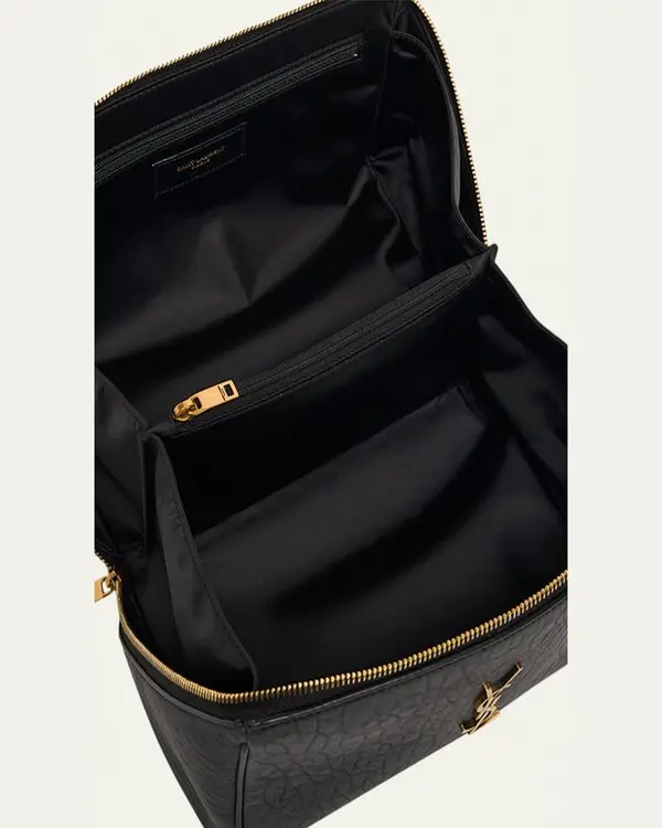 Saint Laurent Vanity Case In Grained Leather - Noir