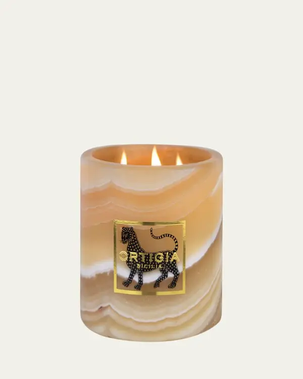 ORTIGIA SICILIA Zagara Alabaster Candle, 8.8 Oz