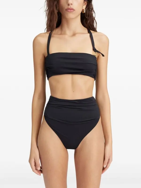 Jacquemus Le Drapeado Bikini Bottoms - Black