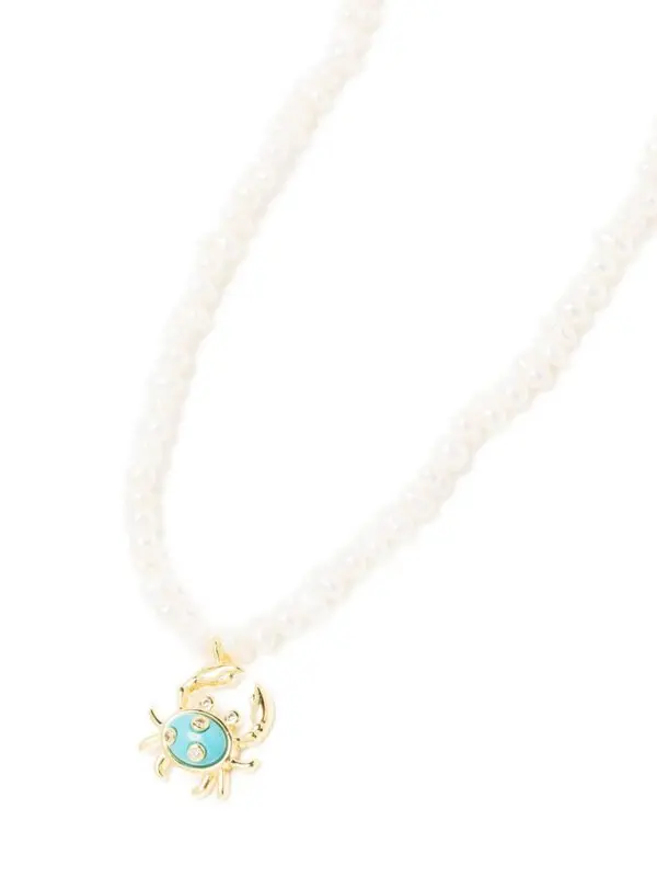 ESHVI Pearl Crab Pendant Necklace - Neutrals