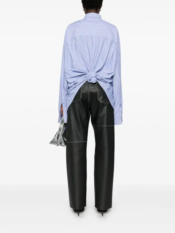 Balenciaga Knot-detail Striped Shirt