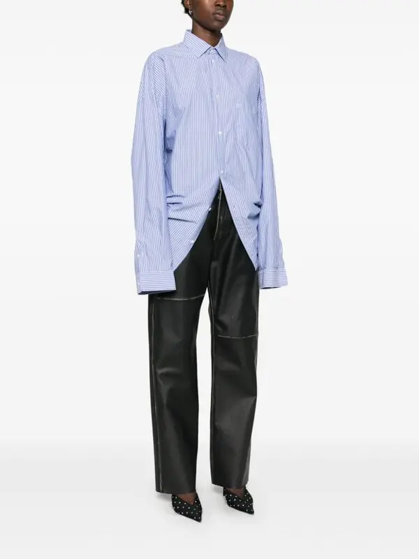 Balenciaga Knot-detail Striped Shirt
