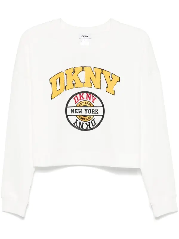 Dkny Varsity Logo Sweatshirt - White