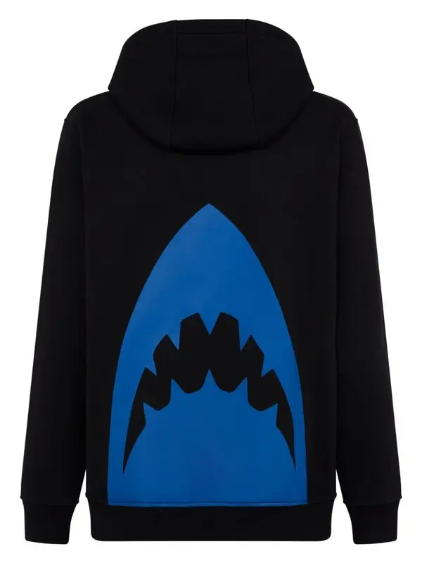 LET'S SWIM Shark-print Hoodie - Black