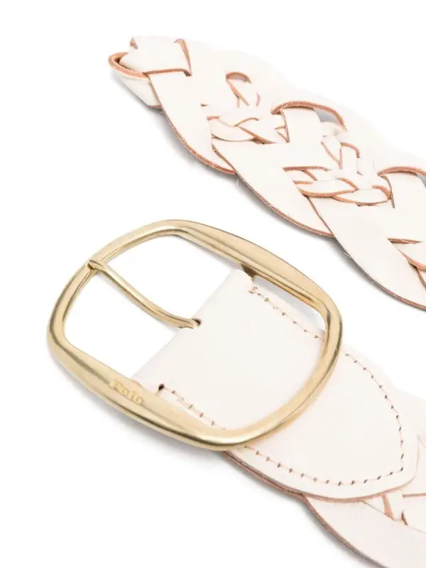 Ralph Lauren Double-Braided Leather Belt - Neutrals  display picture 3