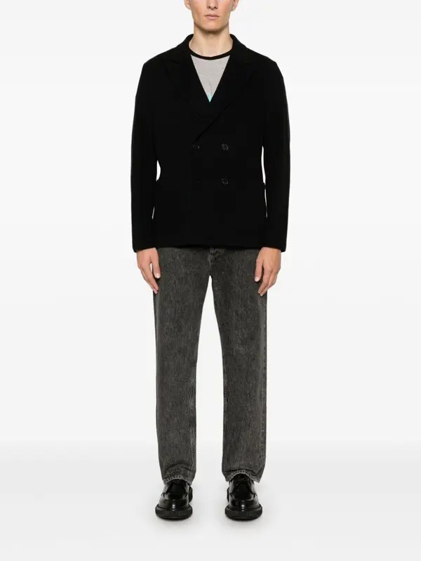 Harris Wharf London Peak-lapel Double-breasted Fleece Blazer
