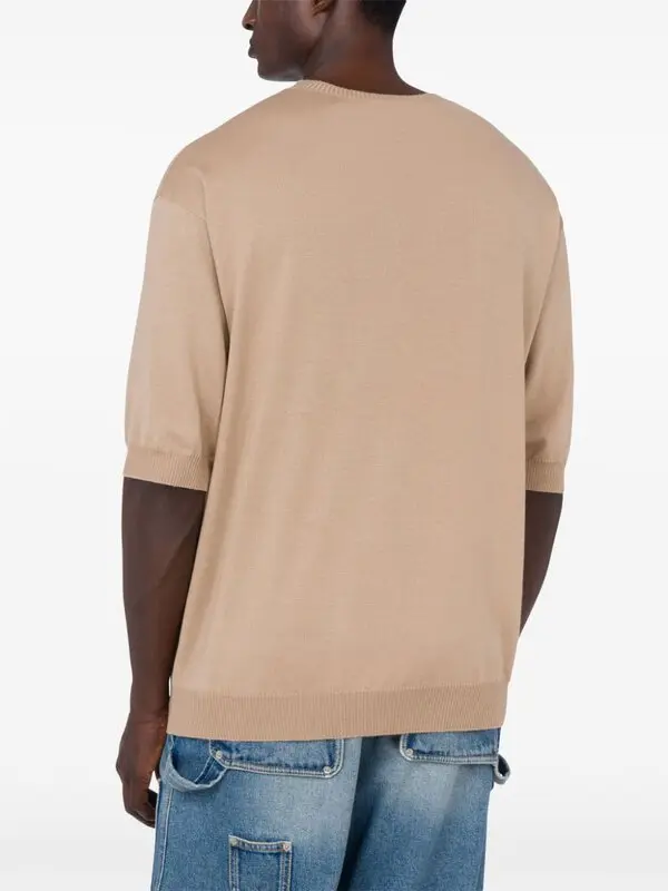 Moschino Fine-knit T-shirt - Neutrals