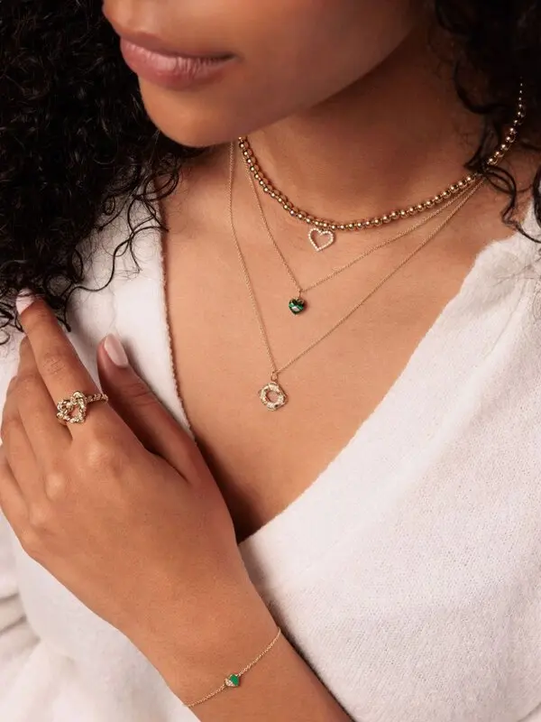 SYDNEY EVAN 14kt Yellow Open Heart Diamond Choker