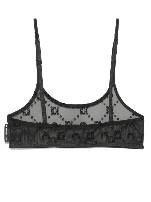 MARINE SERRE Moonogram Mesh Bra - Black