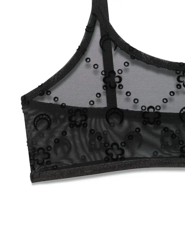 MARINE SERRE Moonogram Mesh Bra - Black