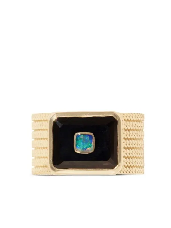 Pascale Monvoisin 9kt Yellow Onyx And Opal Anton Ring - Gold