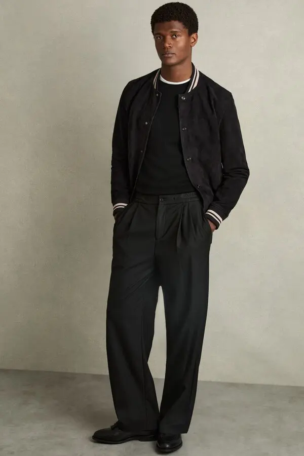 REISS Banridge Suede Bomber Jacket