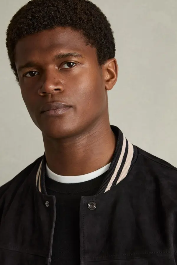 REISS Banridge Suede Bomber Jacket