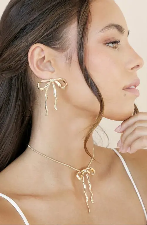 Ettika Bow Organica Pendant Necklace - Gold