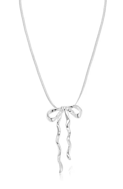 Ettika Bow Organica Pendant Necklace - Silver