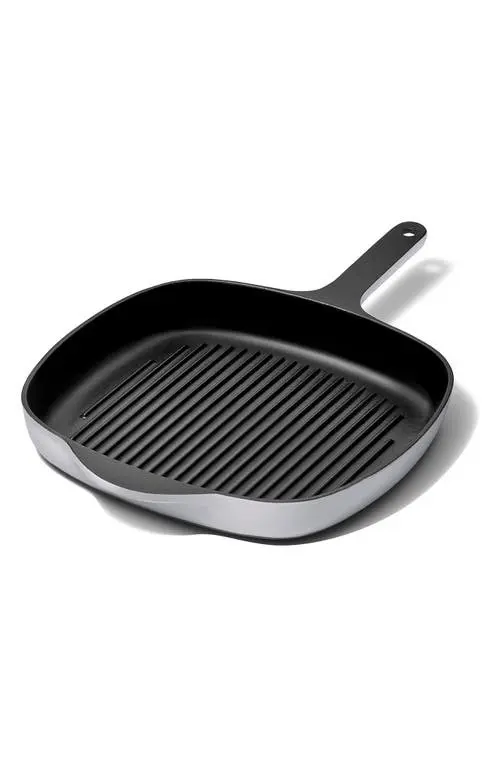 CARAWAY 10.5-inch Enameled Cast Iron Grill Pan - Gray