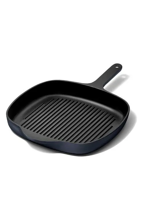 CARAWAY 10.5-inch Enameled Cast Iron Grill Pan - Midnight Blue