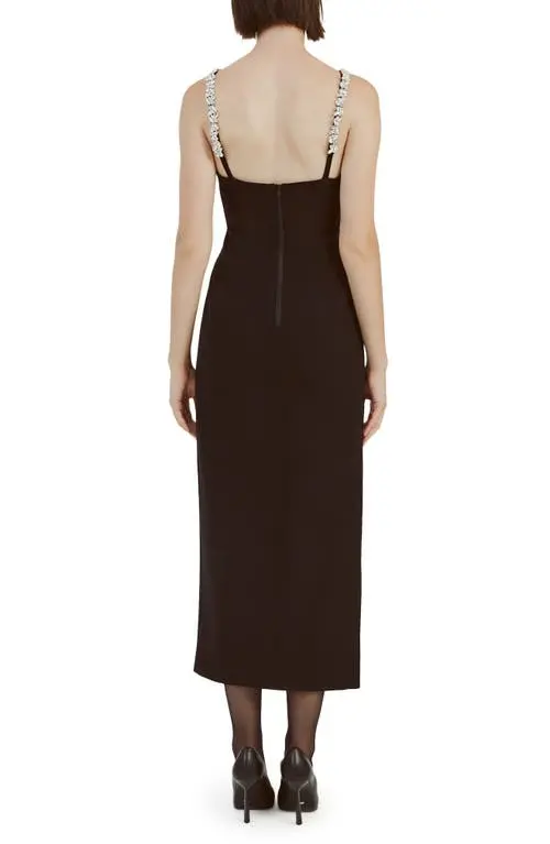 Bardot Amalia Diamante Detail Midi Dress - Black | Editorialist