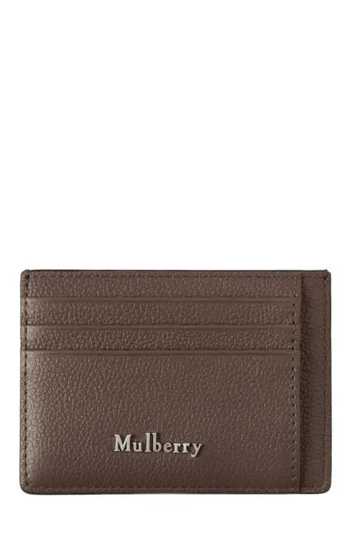 Mulberry Farringdon Leather Card Holder - Taupe Brown