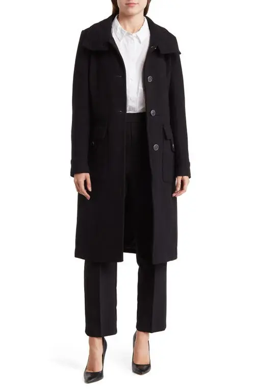 Andrew Marc Almedia Wool-blend Twill Coat - Black