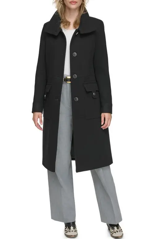 Andrew Marc Almedia Wool-blend Twill Coat - Black
