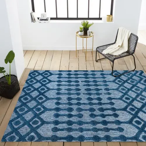 JONATHAN Y Peralta Moroccan Diamond Indoor/outdoor Area Rug - Navy