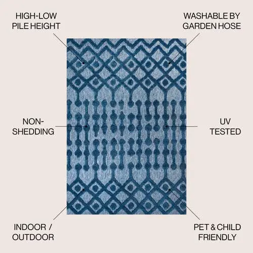JONATHAN Y Peralta Moroccan Diamond Indoor/outdoor Area Rug - Navy