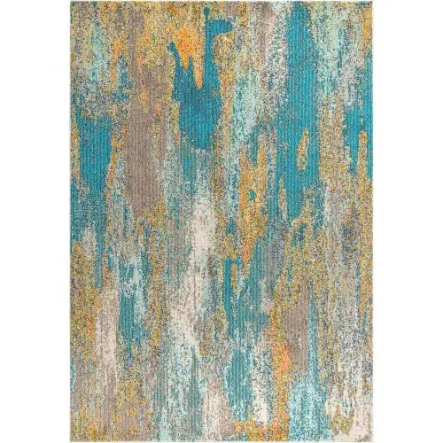 JONATHAN Y Contemporary Pop Modern Abstract Vintage Waterfall Area Rug - Blue/brown/orange