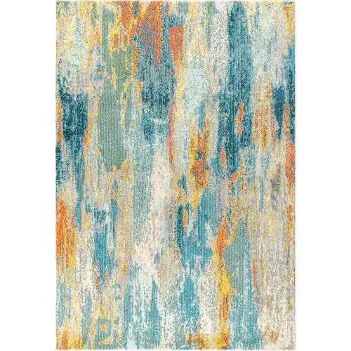 JONATHAN Y Contemporary Pop Modern Abstract Vintage Waterfall Area Rug - Blue/cream/yellow