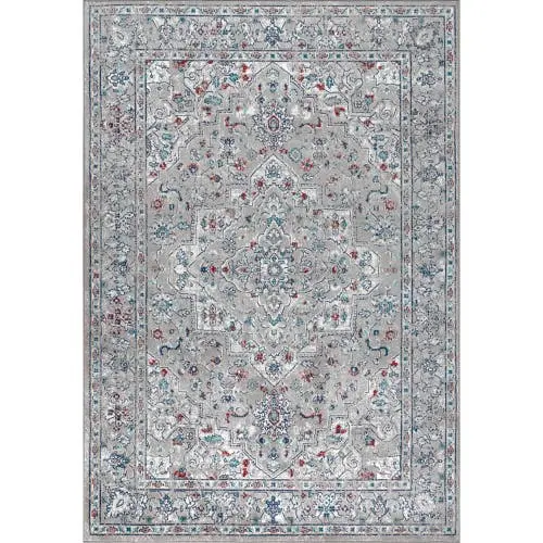 JONATHAN Y Modern Persian Vintage Medallion Area Rug - Light Gray/multi
