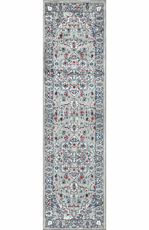 JONATHAN Y Modern Persian Vintage Medallion Area Rug - Light Gray/multi