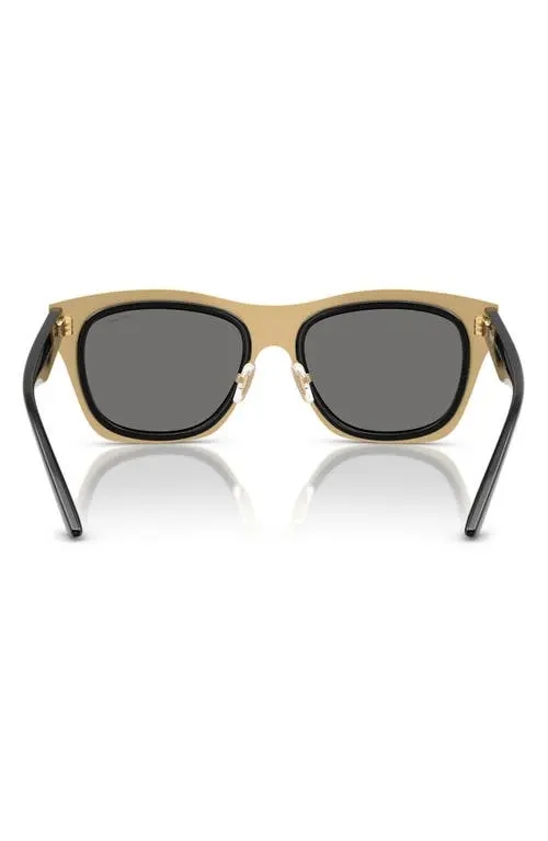Versace 53mm Polarized Rectangular Sunglasses - Black
