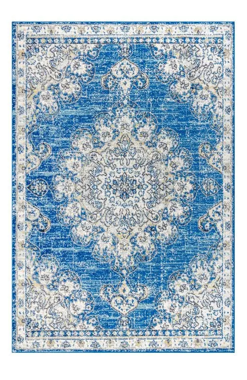 JONATHAN Y Bohemian Flair Boho Vintage Medallion Area Rug - Blue/cream