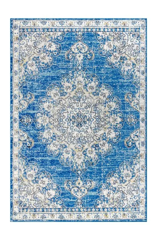 JONATHAN Y Bohemian Flair Boho Vintage Medallion Area Rug - Blue/cream