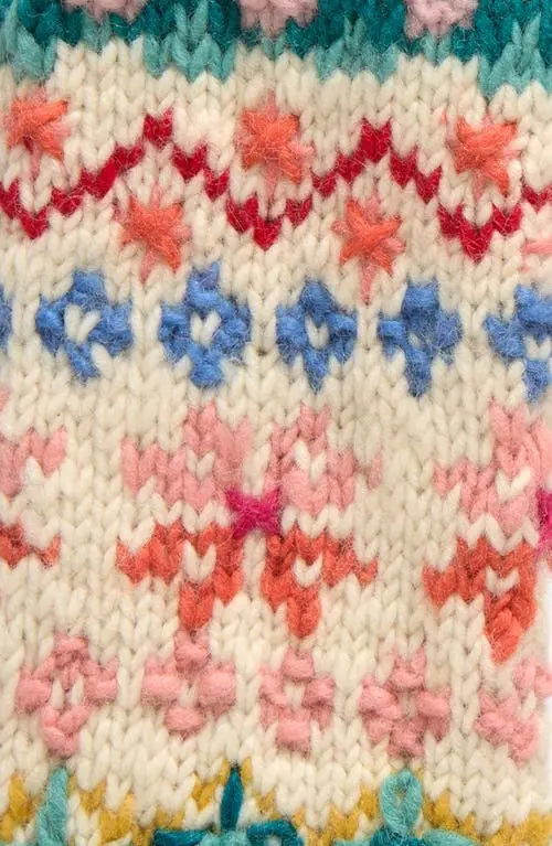 FRENCH KNOT River Hand Knit Wool Mittens - Natural