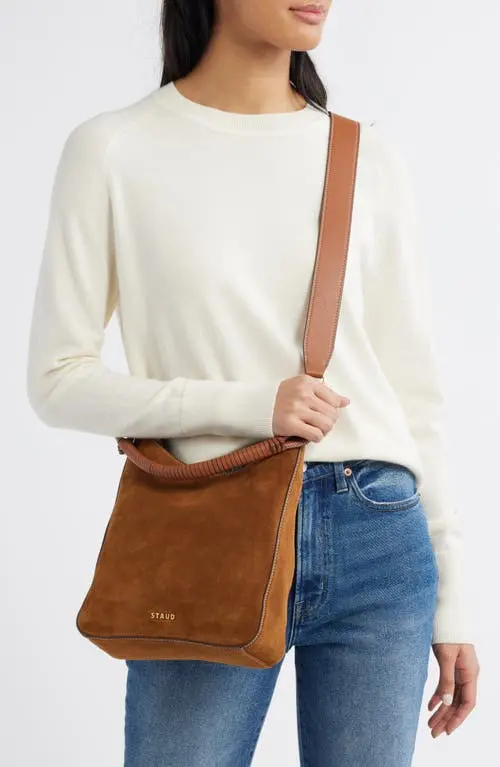 Staud Mel Suede Shoulder Bag - Tan