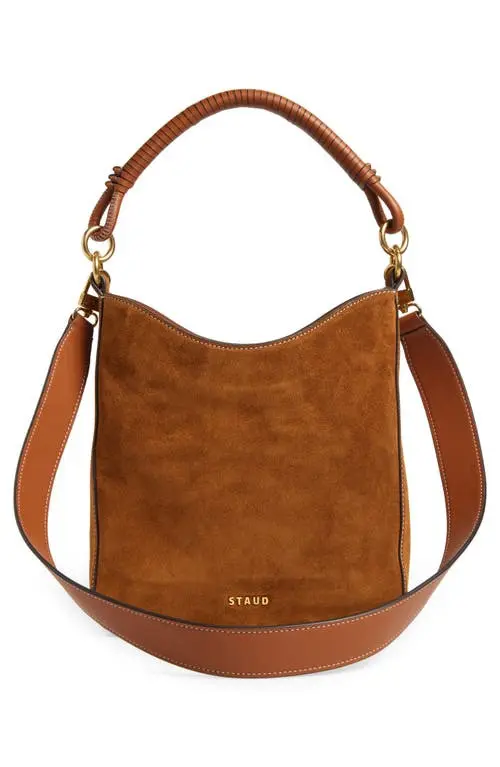 Staud Mel Suede Shoulder Bag - Tan