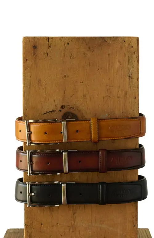 ANTHONY VEER Bari Leather Belt - Tan