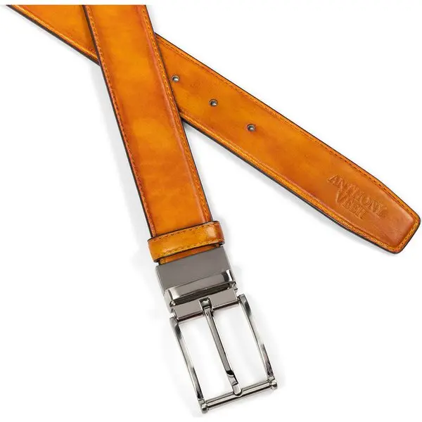 ANTHONY VEER Bari Leather Belt - Tan