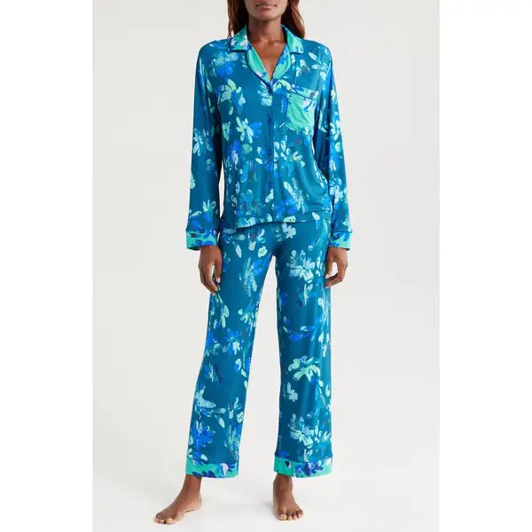 ALIVIA Sofia Print Pajamas - Marble Floral Navy/ Jade