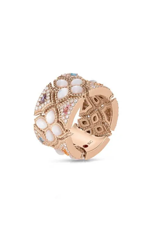 Roberto Coin Venetian Princess Carnival Diamond And Gemstone Ring - Rose Gold