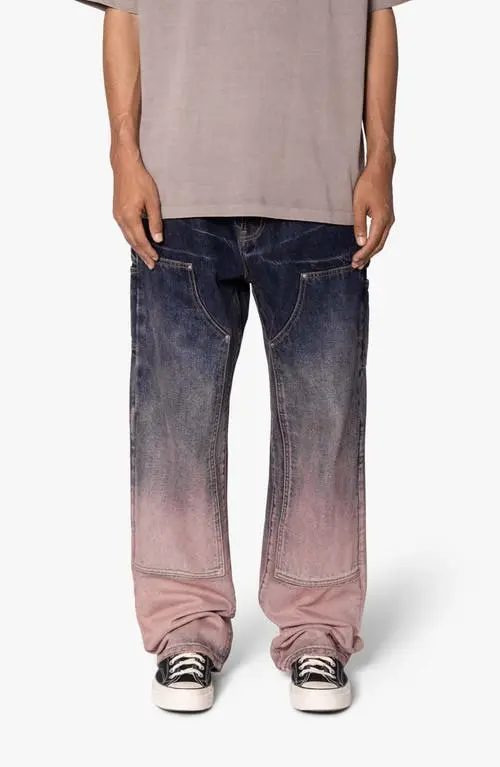 Mnml Gradient Ultra Baggy Carpenter Jeans - Blue/ Pink