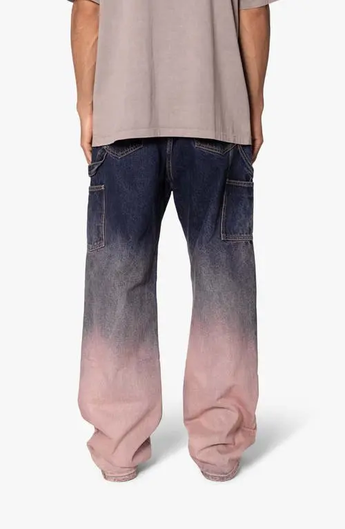 Mnml Gradient Ultra Baggy Carpenter Jeans - Blue/ Pink