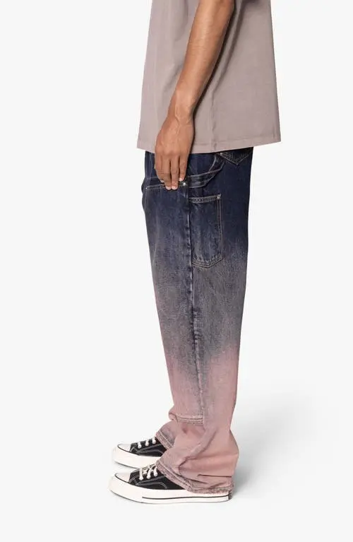 Mnml Gradient Ultra Baggy Carpenter Jeans - Blue/ Pink