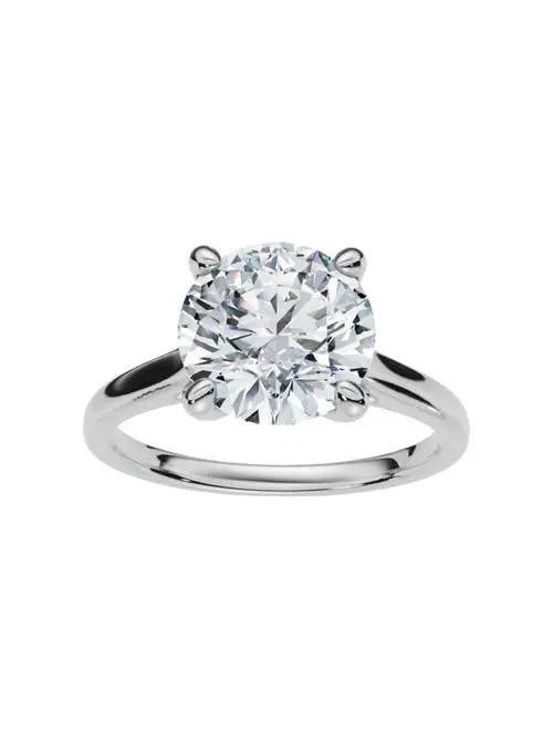 BLISS DIAMOND Certified 2ct Solitaire Lab Grown Diamond Cathedral Engagement Ring - 14k White Gold