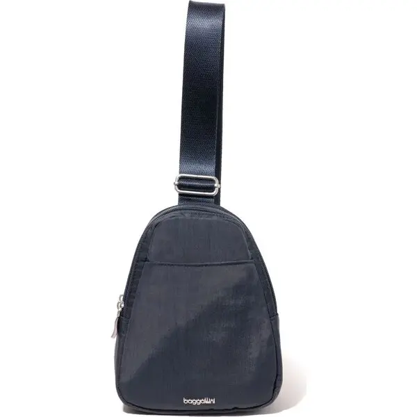 BAGGALLINI Double Zip Mini Sling Bag - French Navy