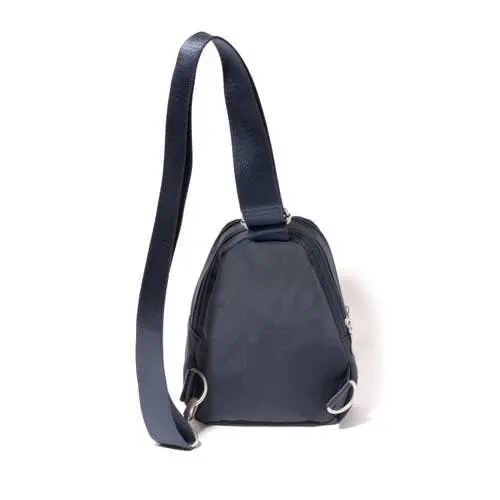 BAGGALLINI Double Zip Mini Sling Bag - French Navy