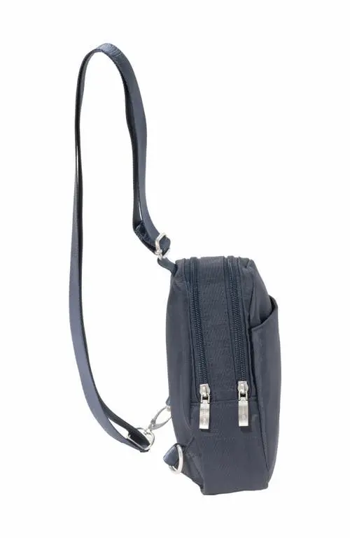 BAGGALLINI Double Zip Mini Sling Bag - French Navy