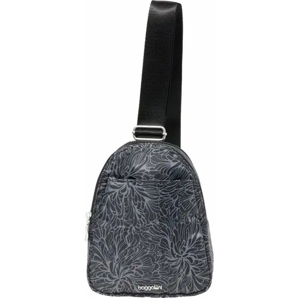 BAGGALLINI Double Zip Mini Sling Bag - Midnight Blossom