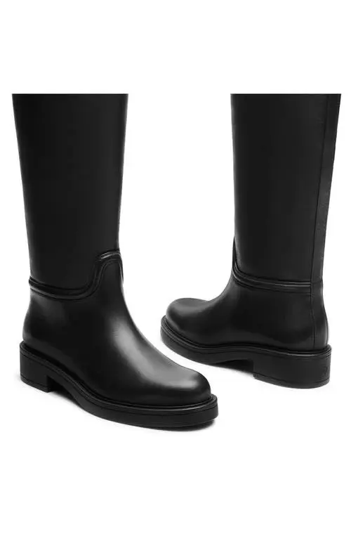 STUART WEITZMAN Celia Riding Boots - Black Pebbled